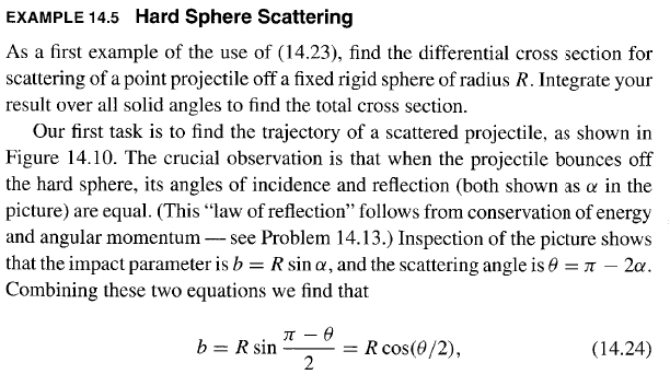 Solved In the “hard-sphere scattering” a projectile bounces | Chegg.com