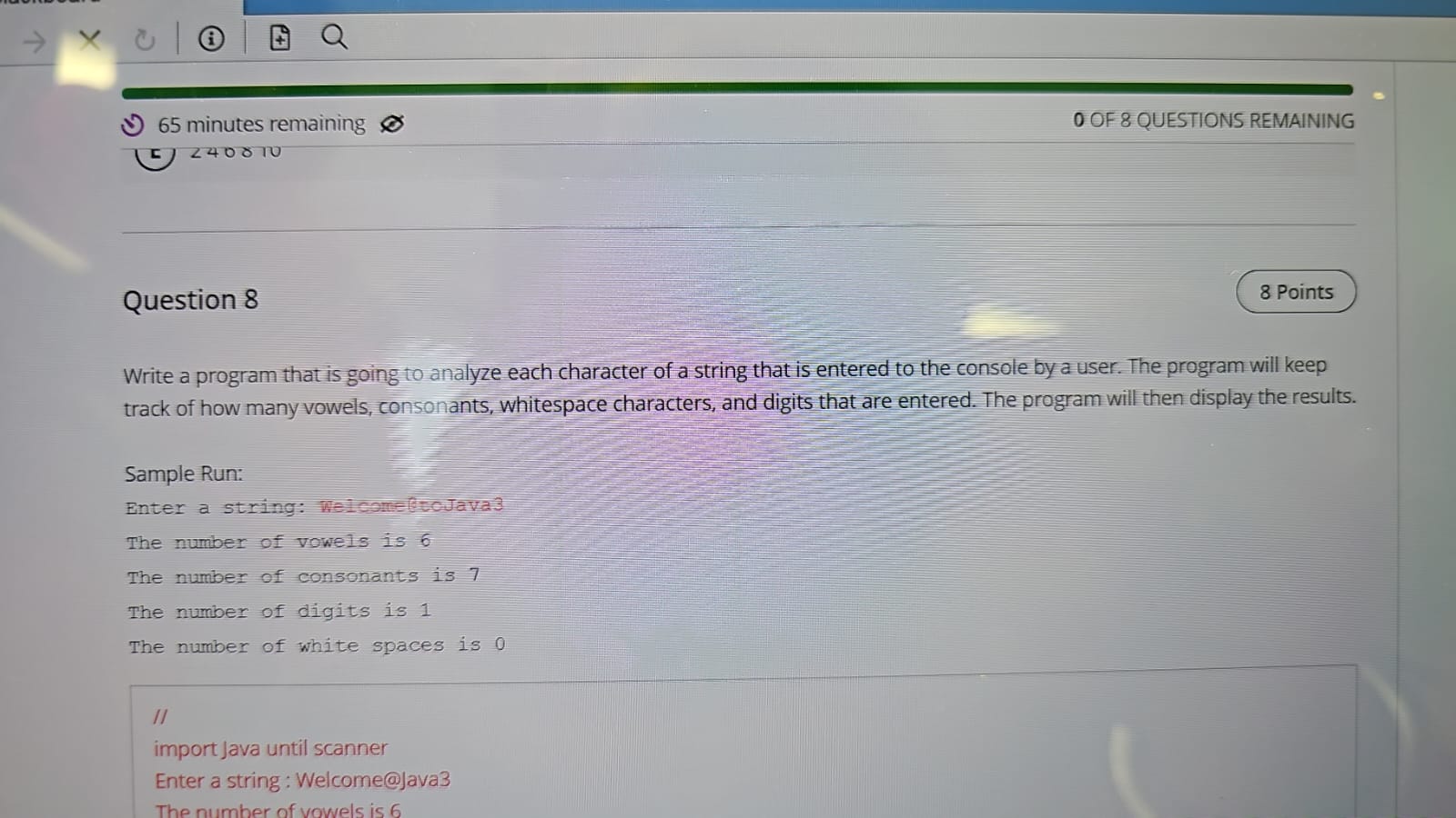 Solved Question 8Write a program that is going to analyze | Chegg.com