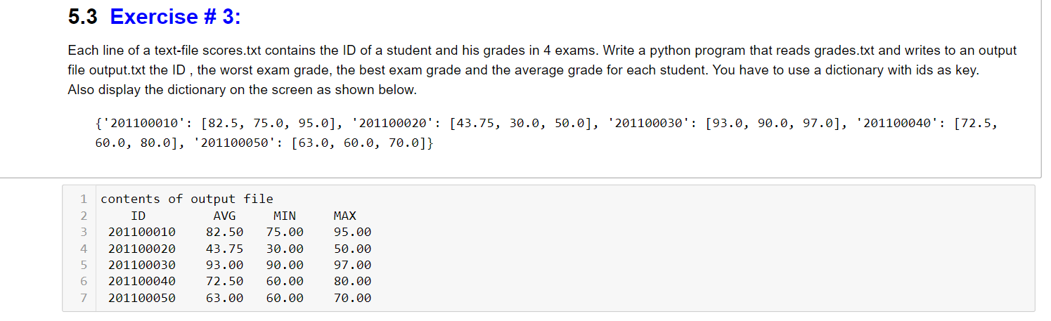 Solved 5.3 Exercise # 3: Each line of a text-file scores.txt | Chegg.com