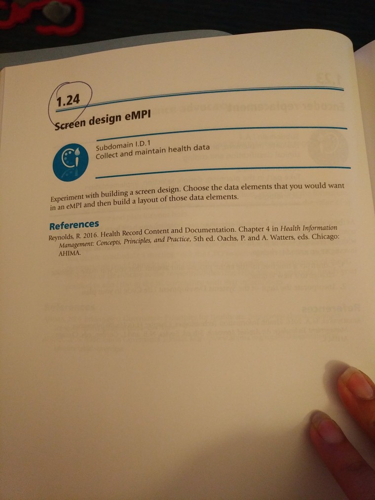 1.24 Screen design eMPI Subdomain I.D. 1 Collect and | Chegg.com