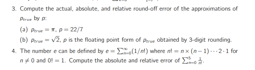 Solved 3. Compute the actual, absolute, and relative | Chegg.com