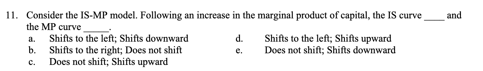 Solved and 11. Consider the IS-MP model. Following an | Chegg.com