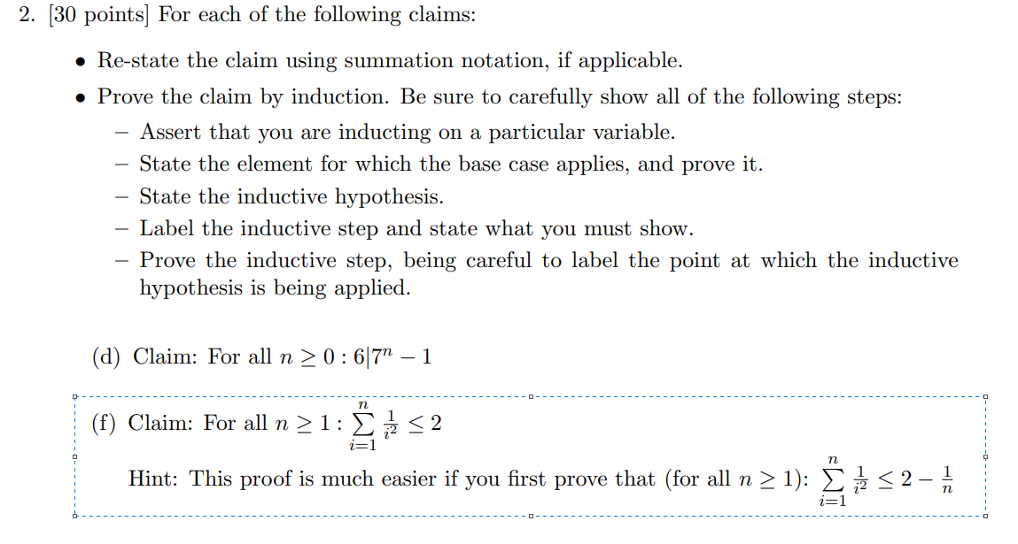 Solved [30 points] For each of the following claims: - | Chegg.com