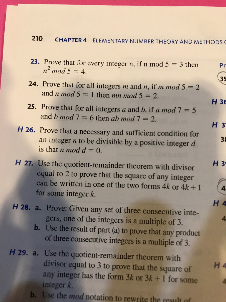 Solved 210 CHAPTER 4 ELEMENTARY NUMBER THEORY AND METHODS Pr | Chegg.com