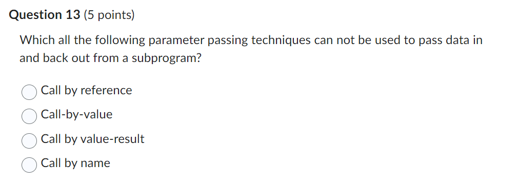 Solved Which of the following languages permits nested | Chegg.com