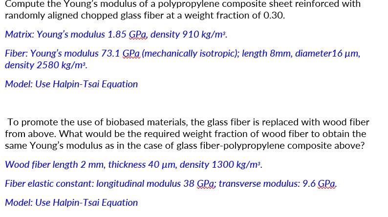 Solved Compute the Young's modulus of a polypropylene | Chegg.com