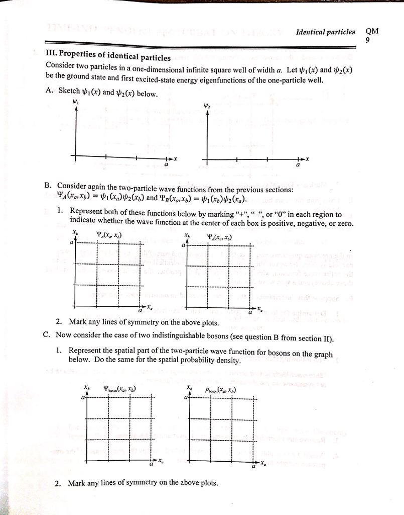 Solved Identical particles QM III. Properties of identical | Chegg.com