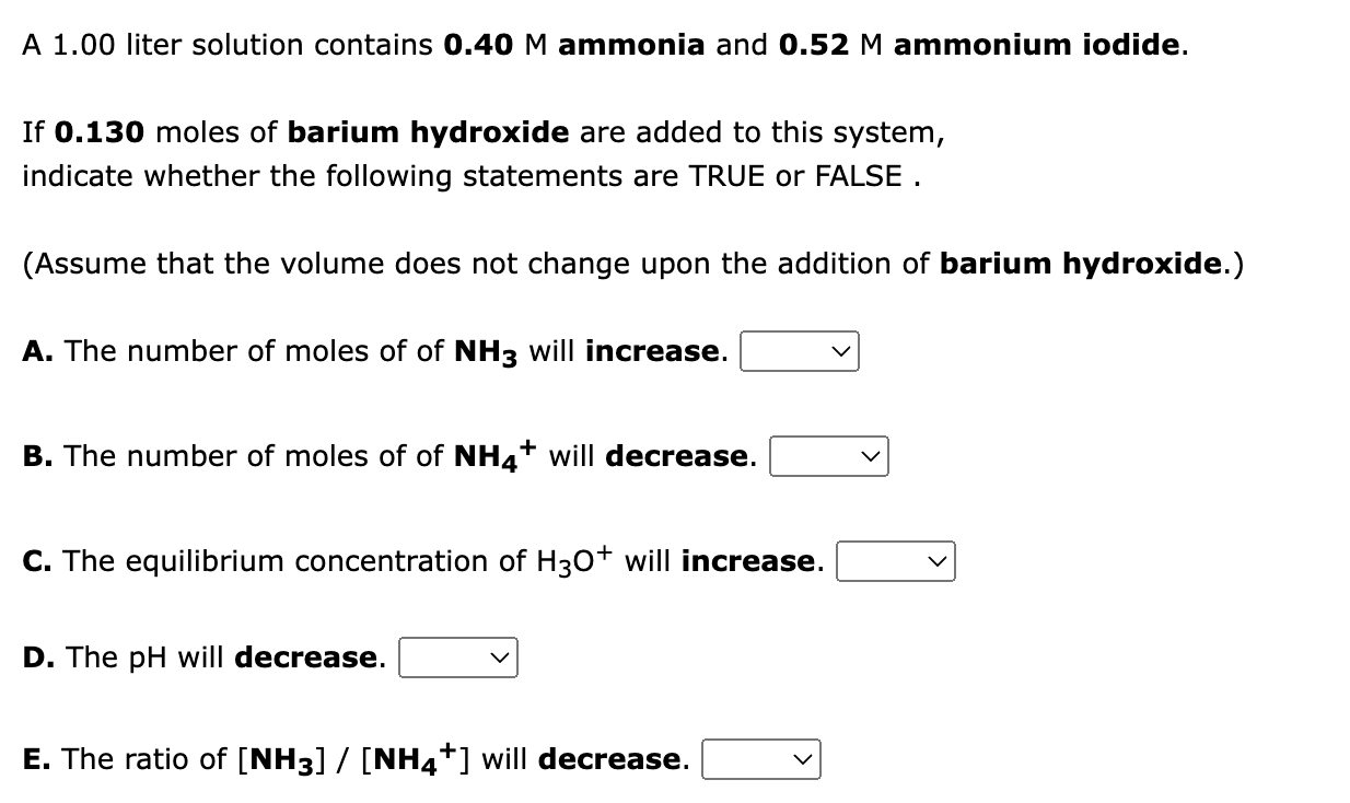 Solved A 1.00 liter solution contains 0.40M ammonia and | Chegg.com