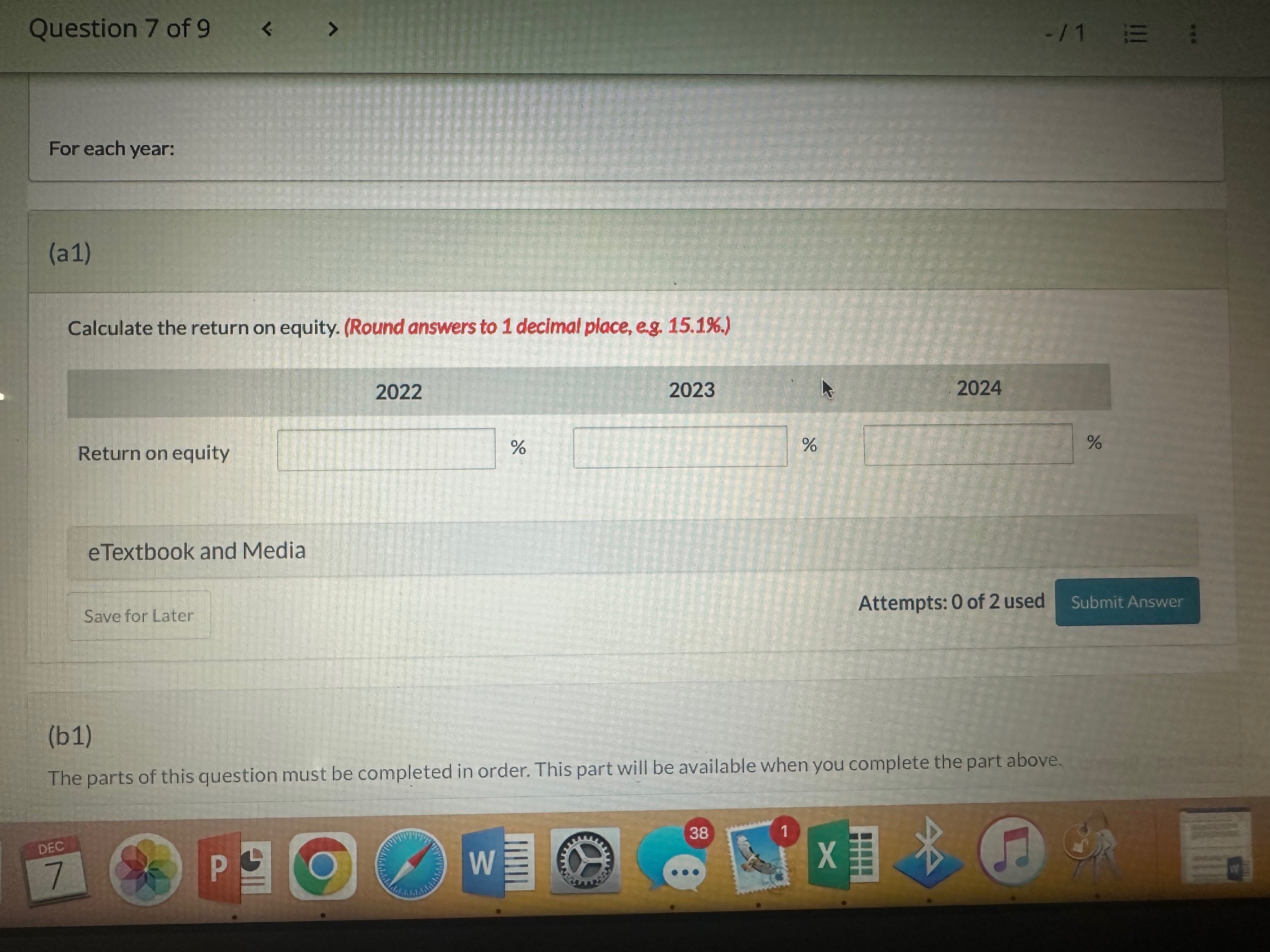Solved Calculate the return on equity. (Round answers to 1 | Chegg.com