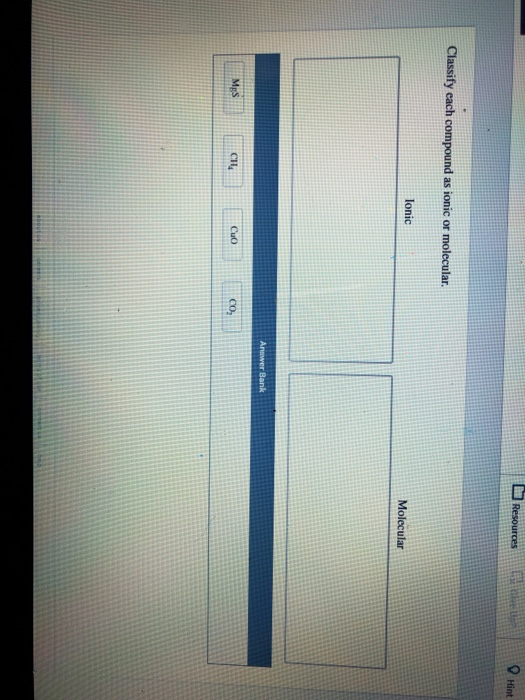 Solved Classify each compound as ionic or molecular. Ionic | Chegg.com