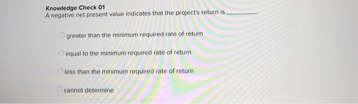 Solved Knowledge Check 01 Which of the following ignores the | Chegg.com