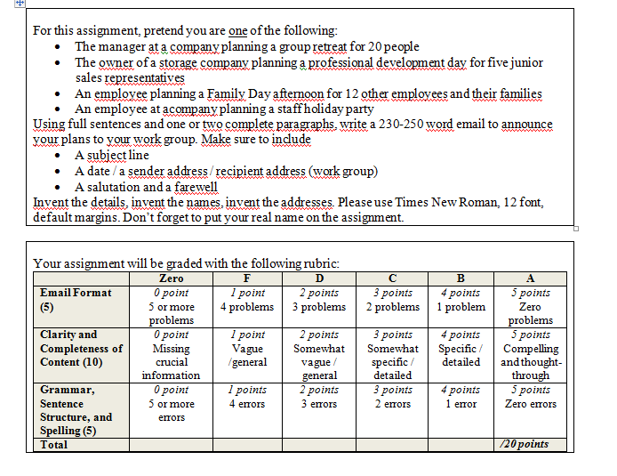 Solved 生 For this assignment, pretend you are one of the | Chegg.com