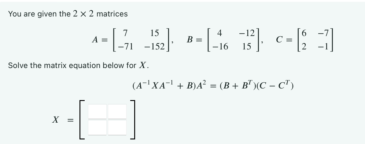 Solved You are given the 2×2 | Chegg.com