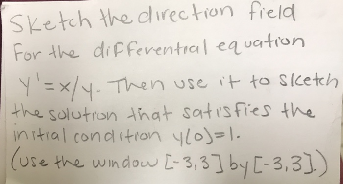 Solved Sketch the direc tion freld For the di prevent'? | Chegg.com