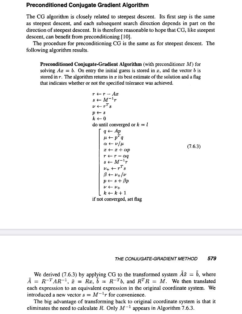 Section 7.6/7.5: The CG and PCG Methods; Related | Chegg.com