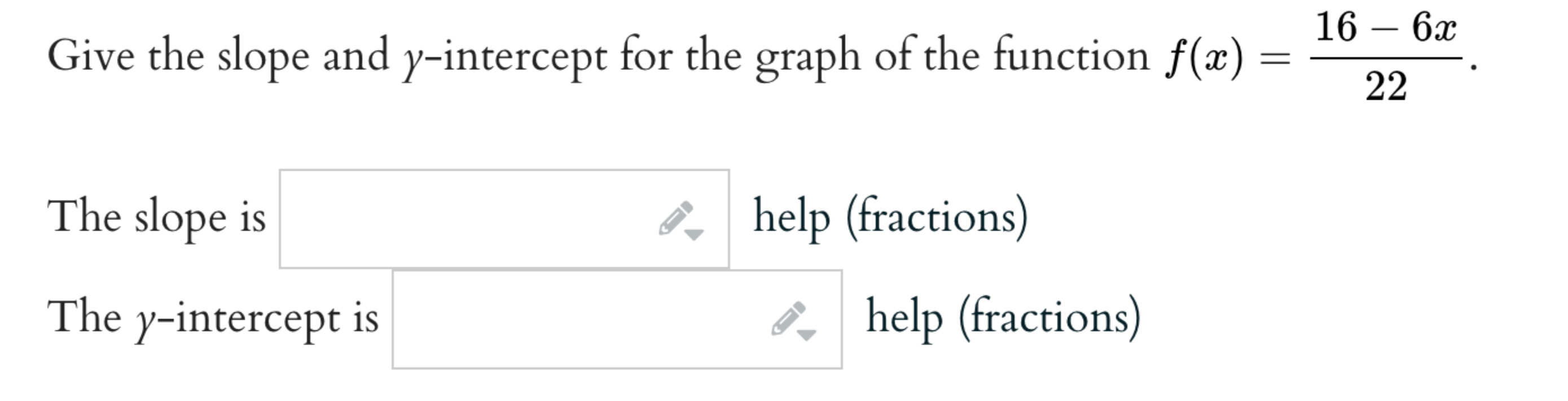 Solved Give the slope and y-intercept for the graph of the | Chegg.com