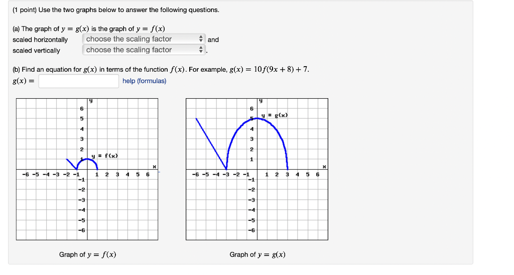 Solved (1 point) Use the two graphs below to answer the | Chegg.com