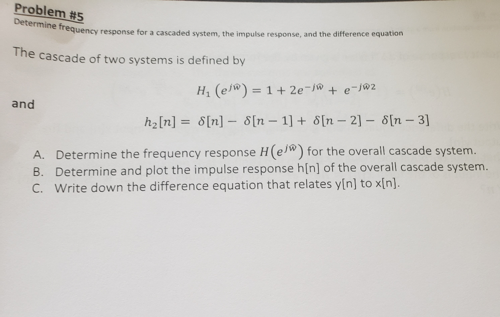 Solved Find the impulse response the difference equation for | Chegg.com
