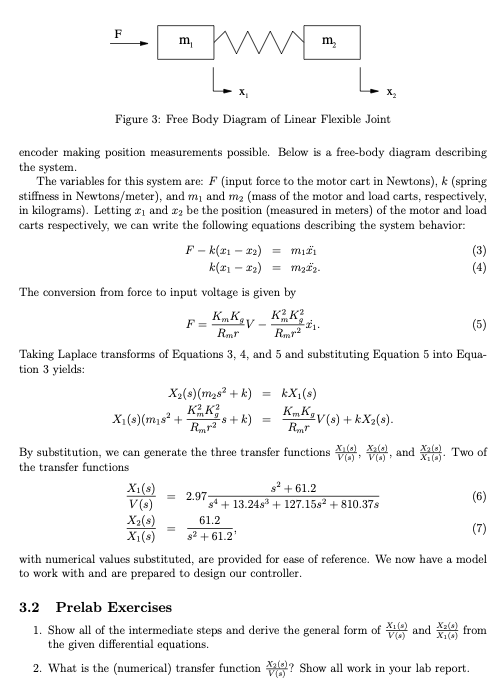 3.1 Lin-Flex Model The linear flexible joint system | Chegg.com