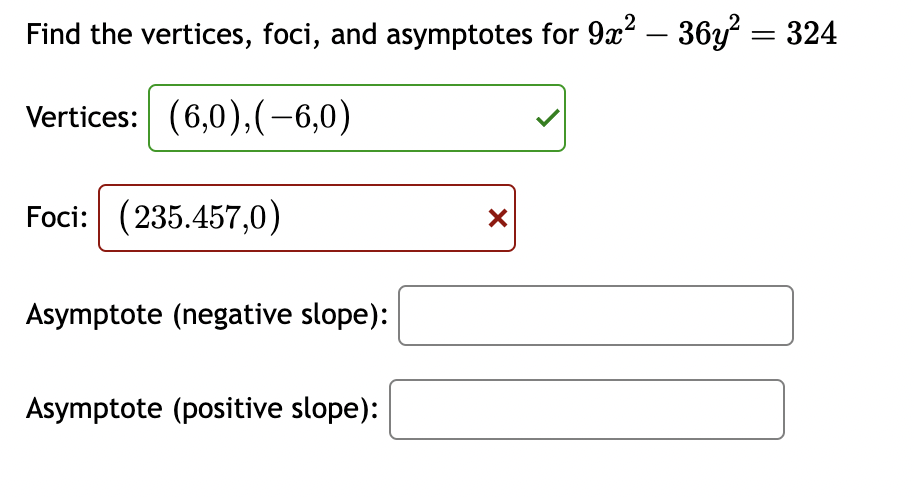 Solved Find the vertices, foci, and asymptotes for | Chegg.com