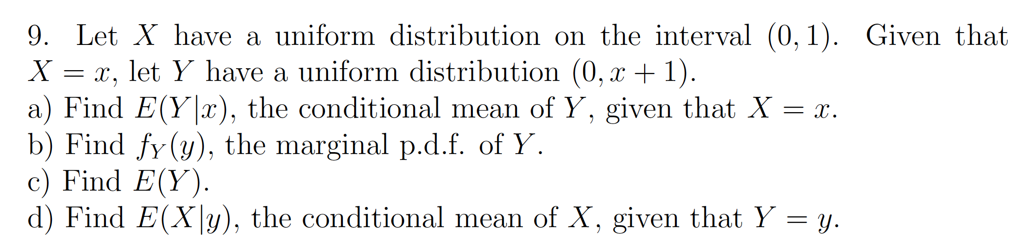 Solved Let x ﻿have a uniform distribution on the interval | Chegg.com