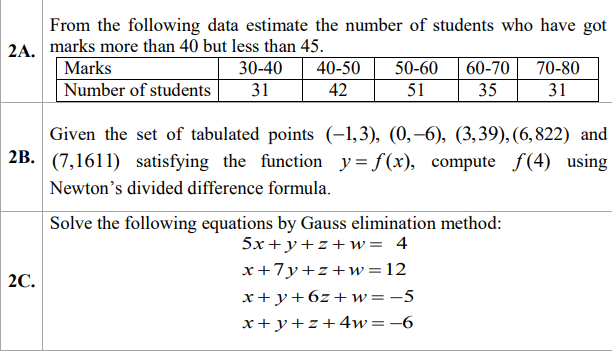 Solved From the following data estimate the number of | Chegg.com