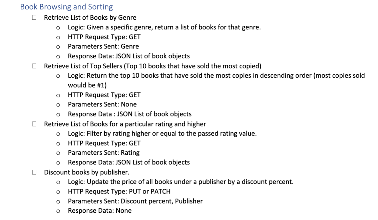Solved I am creating a online web application bookstore in | Chegg.com
