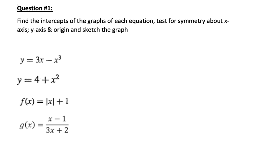 Solved Find the intercepts of the graphs of each equation, | Chegg.com