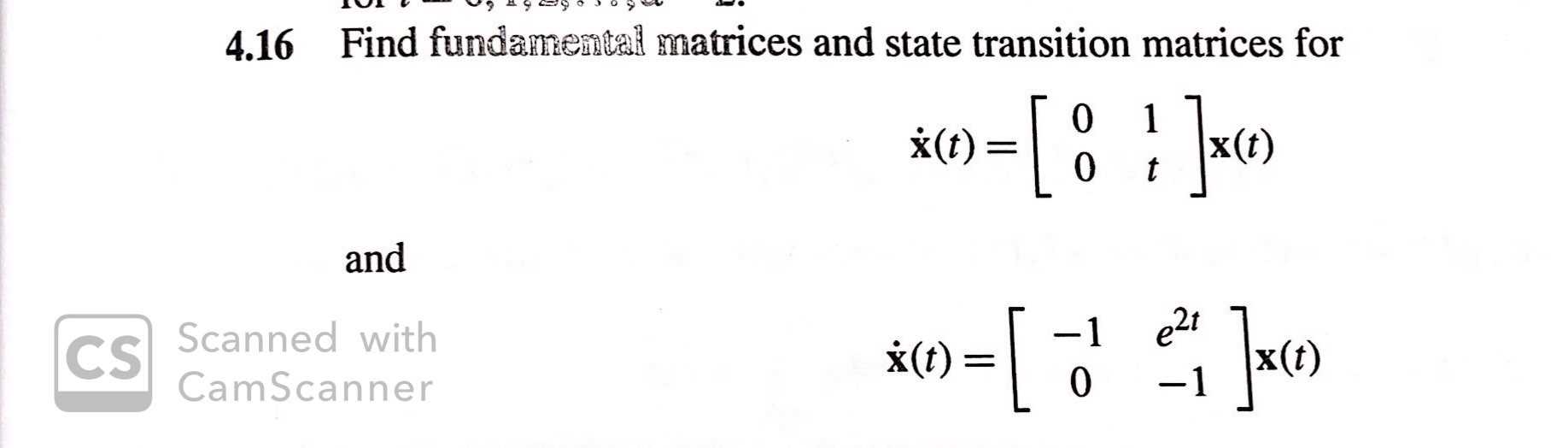 Solved Find fundamental matrices and state transition | Chegg.com