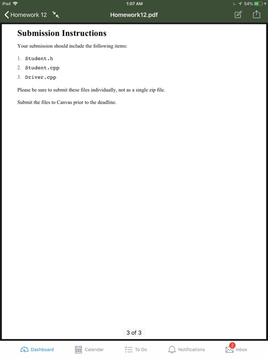 Solved Write a specification file (Student.h) and | Chegg.com