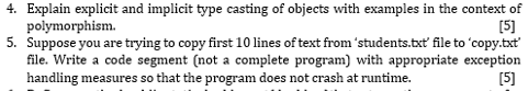 Solved 4. Explain explicit and implicit type casting of | Chegg.com