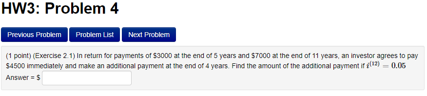 Solved HW3: Problem 4 Previous Problem Problem List Next | Chegg.com