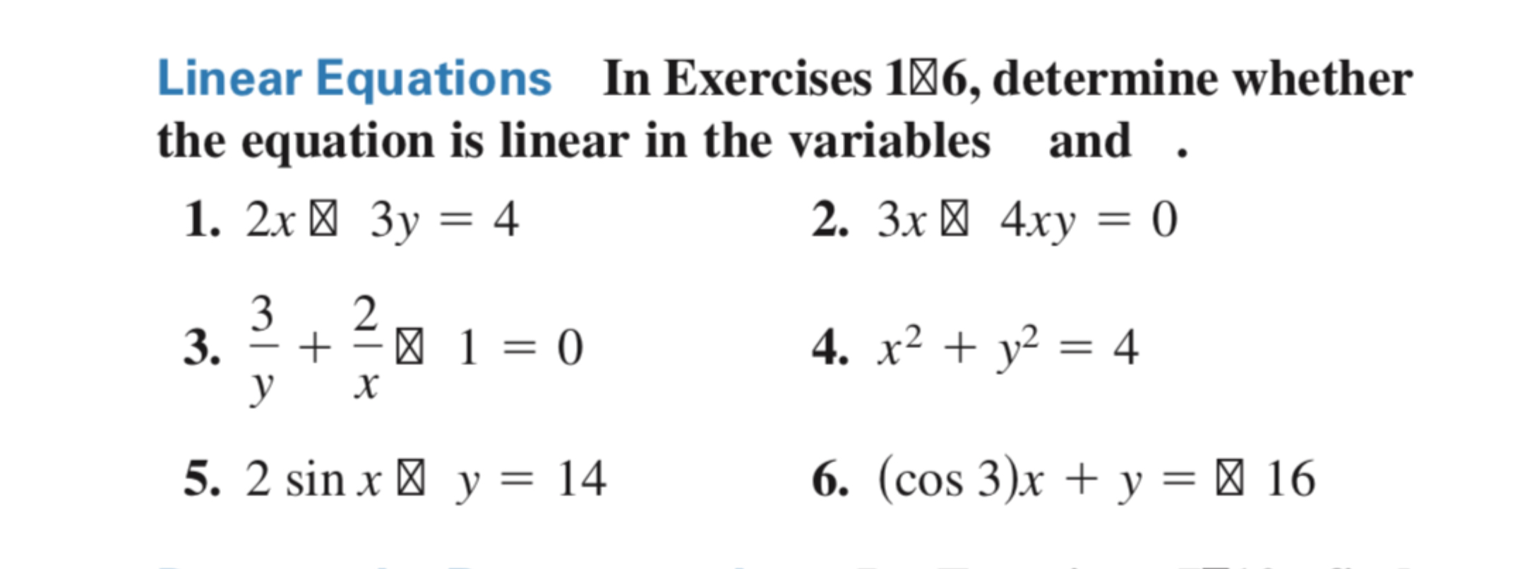 Solved Linear Equations In Exercises 1®6, ﻿determine | Chegg.com