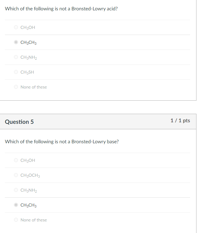 Solved Which of the following is not a Bronsted-Lowry acid? | Chegg.com
