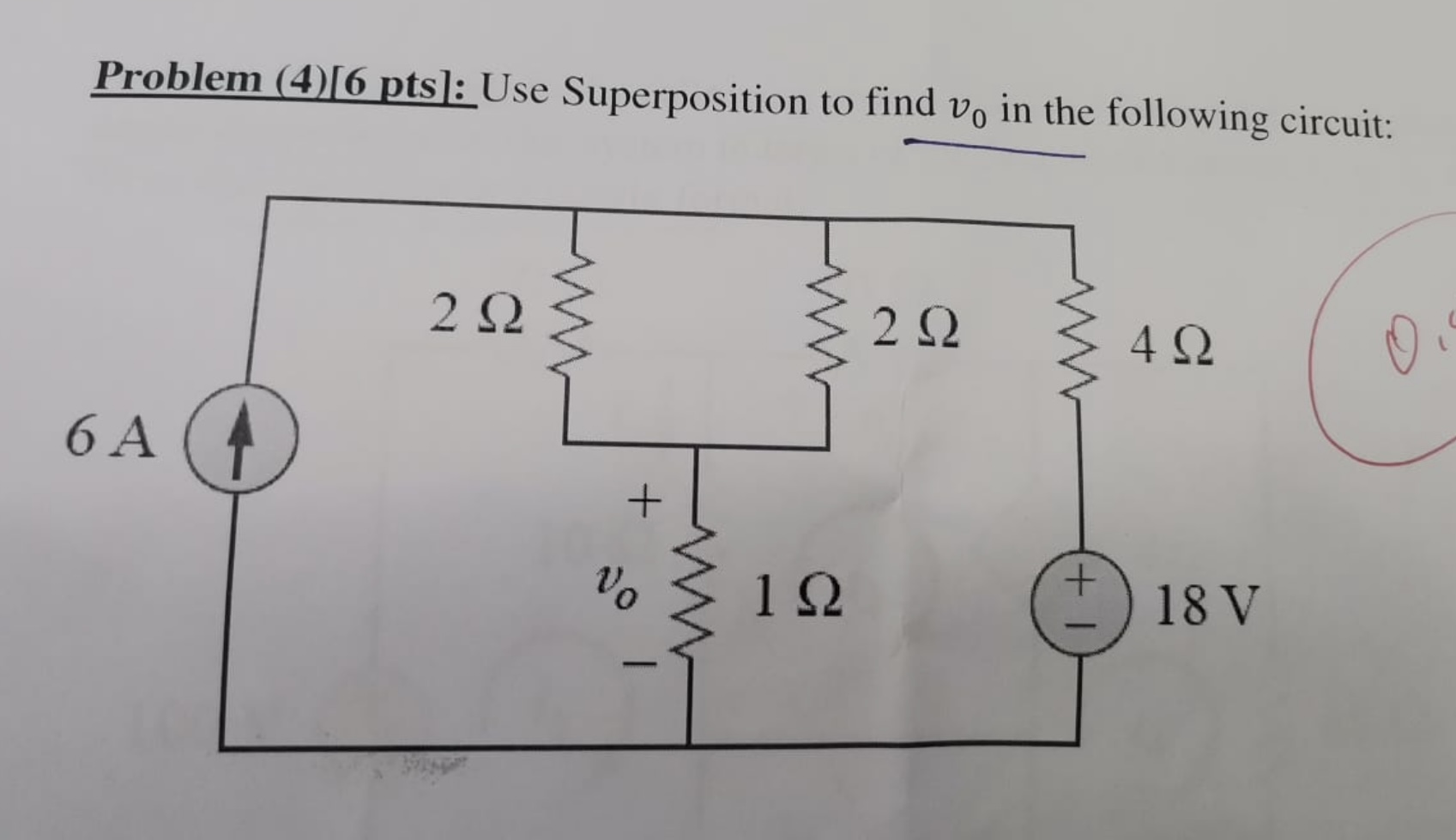 Solved Problem (4)[6 ﻿pts]: Use Superposition to find \( | Chegg.com