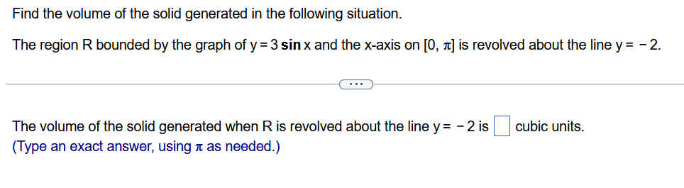 Solved Find the volume of the solid generated in the | Chegg.com