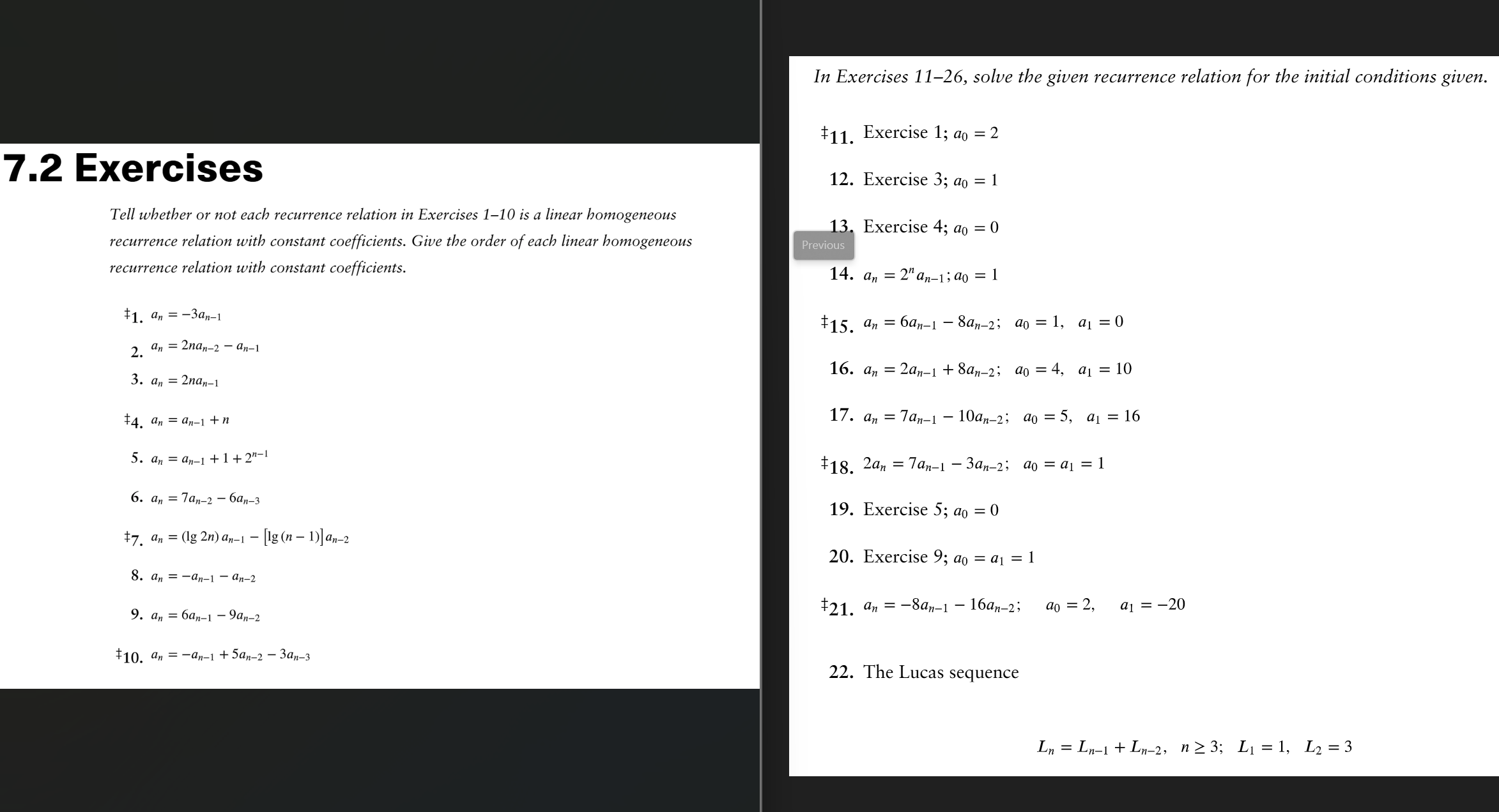 Solved 7 2 exercisestell Whether Or not Each Recurrence