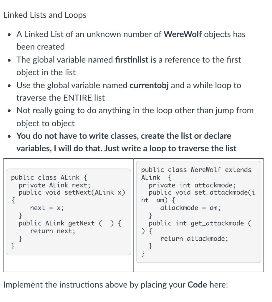 Solved Linked Lists and Loops • A Linked List of an unknown | Chegg.com