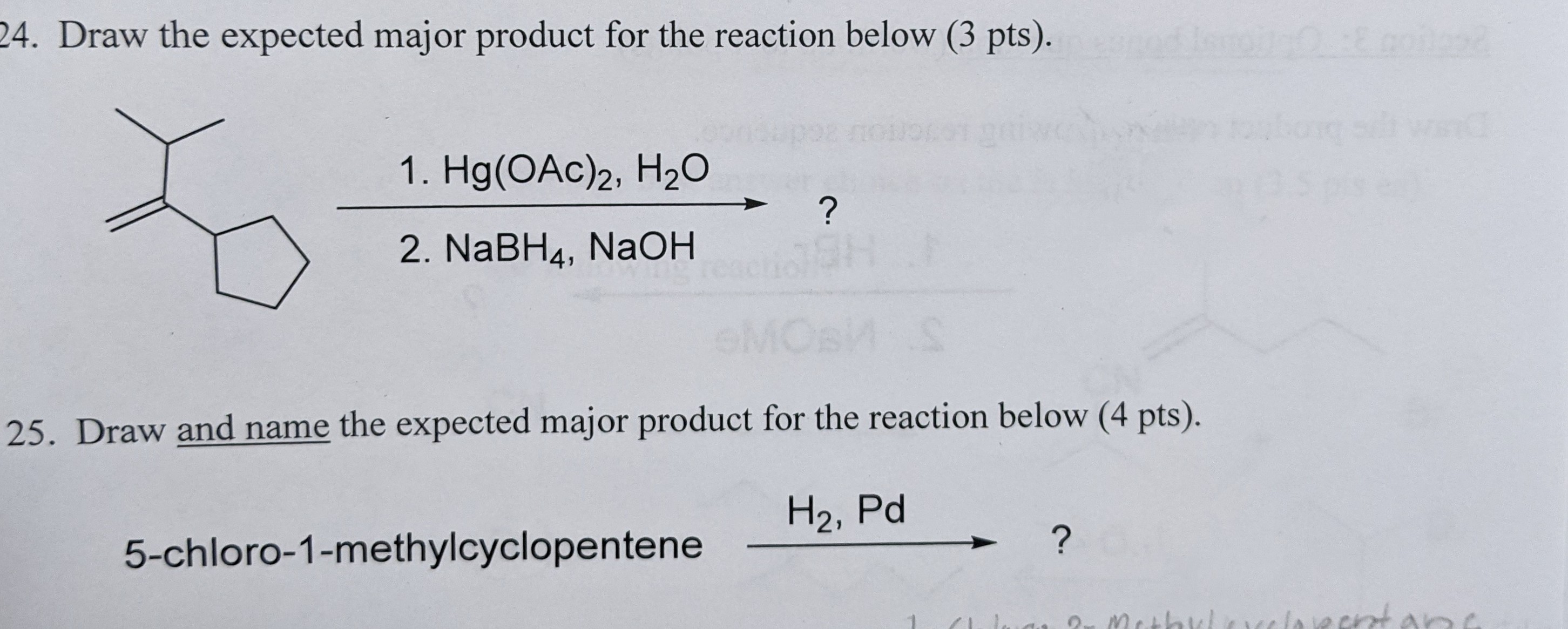 24 Draw The Expected Major Product For The Reaction