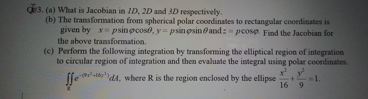 Solved 43. (a) What is Jacobian in 1D, 2D and 3D | Chegg.com