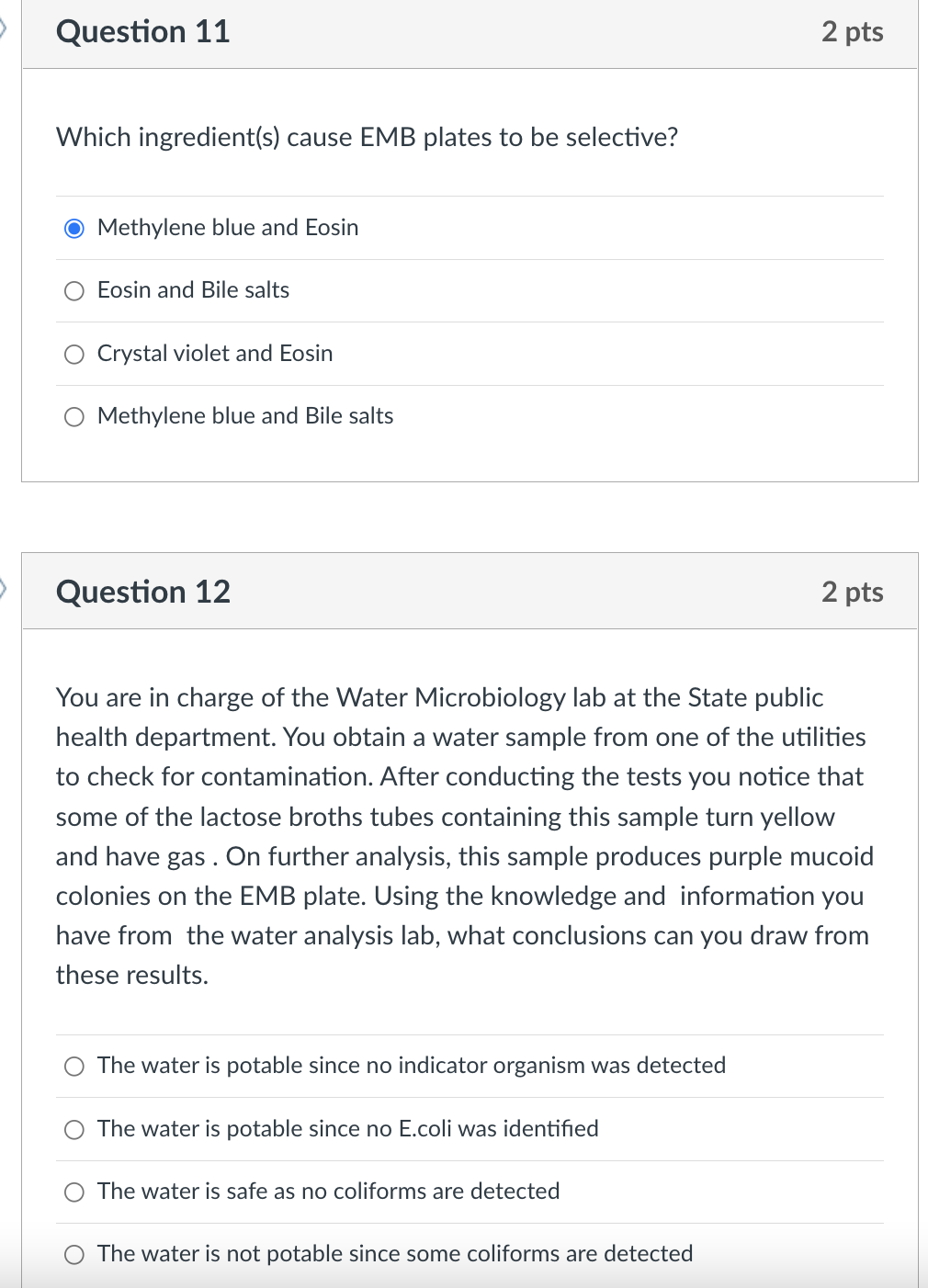 Solved 11. Which ingredient(s) cause EMB plates to | Chegg.com