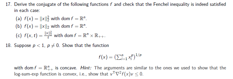 Solved Derive the conjugate of the following functions f | Chegg.com