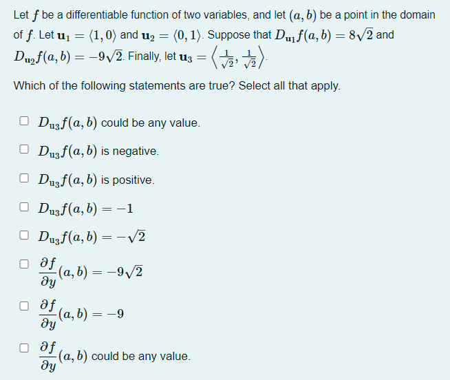 Solved Let f be a differentiable function of two variables, | Chegg.com