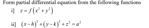 Solved Form partial differential equation from the following | Chegg.com