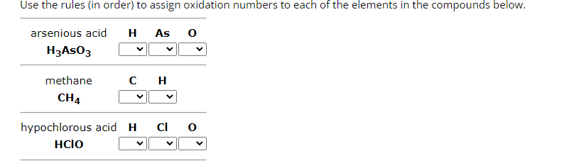 Use the rules (in order) to assign oxidation numbers | Chegg.com