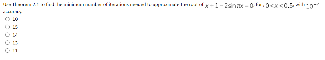 Solved Use Theorem 2.1 to find the minimum number of | Chegg.com