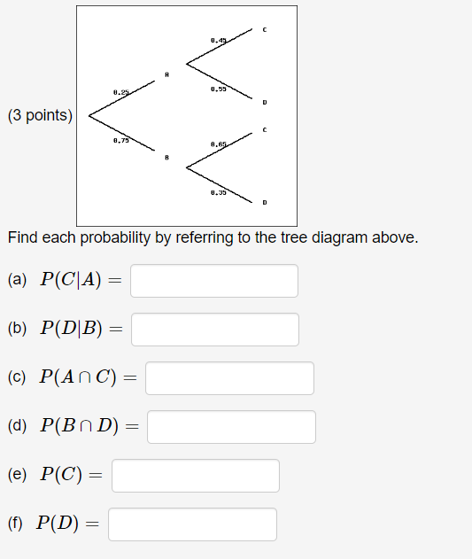 Solved Find each probability by referring to the tree | Chegg.com