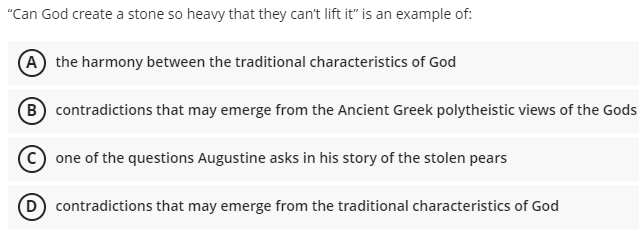 Solved "Can God create a stone so heavy that they can't lift | Chegg.com