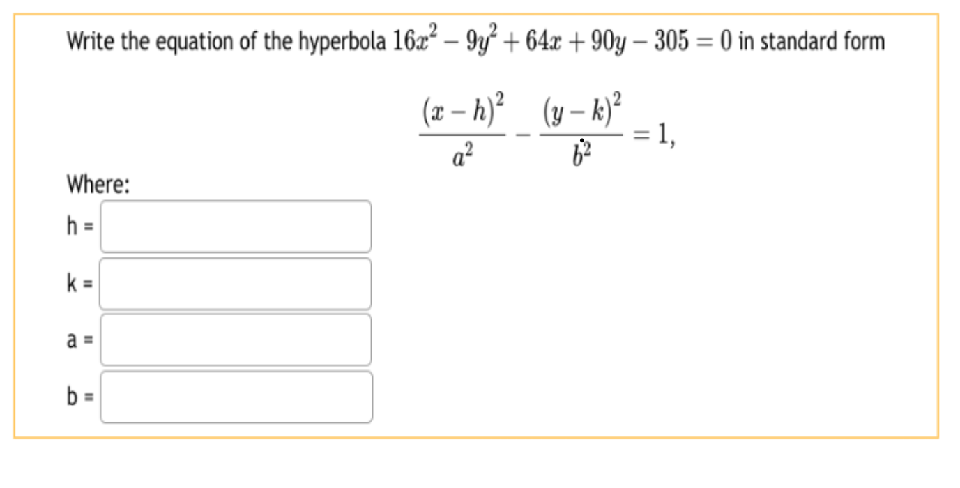 Solved Write the equation of ﻿the hyperbola | Chegg.com