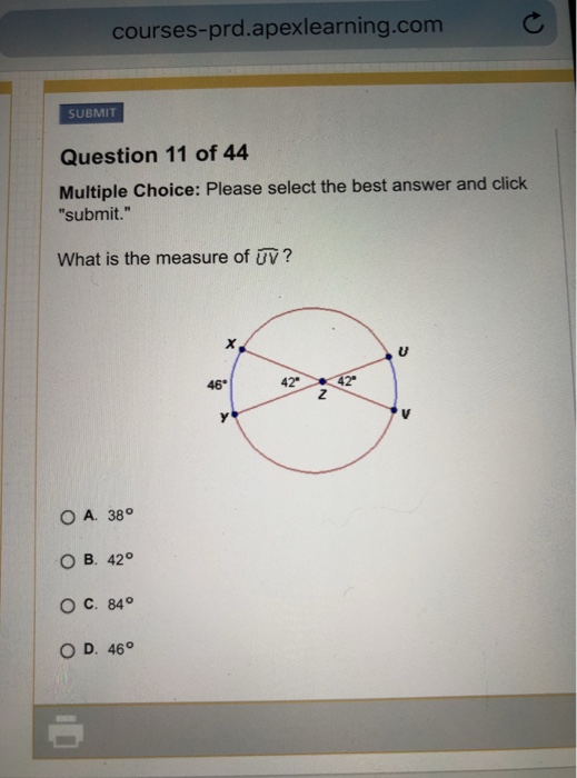Solved courses-prd.apexlearning.com SUBMIT Question 11 of 44 | Chegg.com